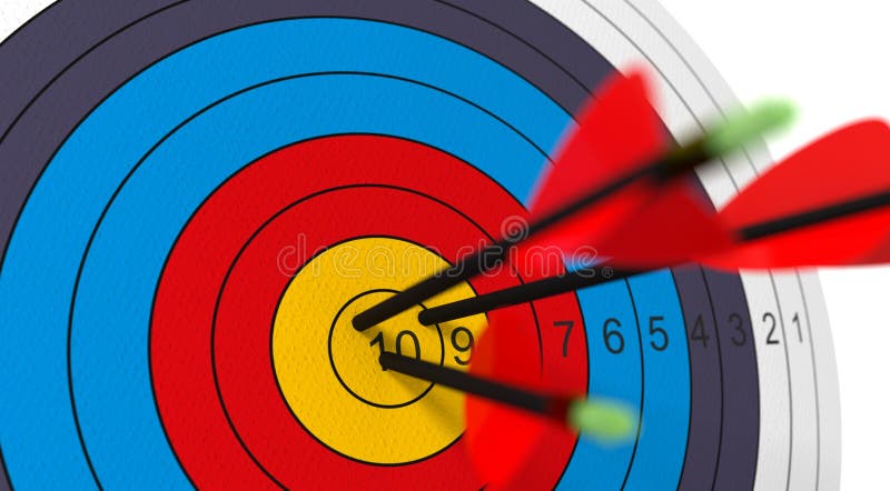 Three Arrows in the Target 3D Stock Illustration - Illustration of ... Three Arrows in the Target 3D Stock Illustration - Illustration of ...