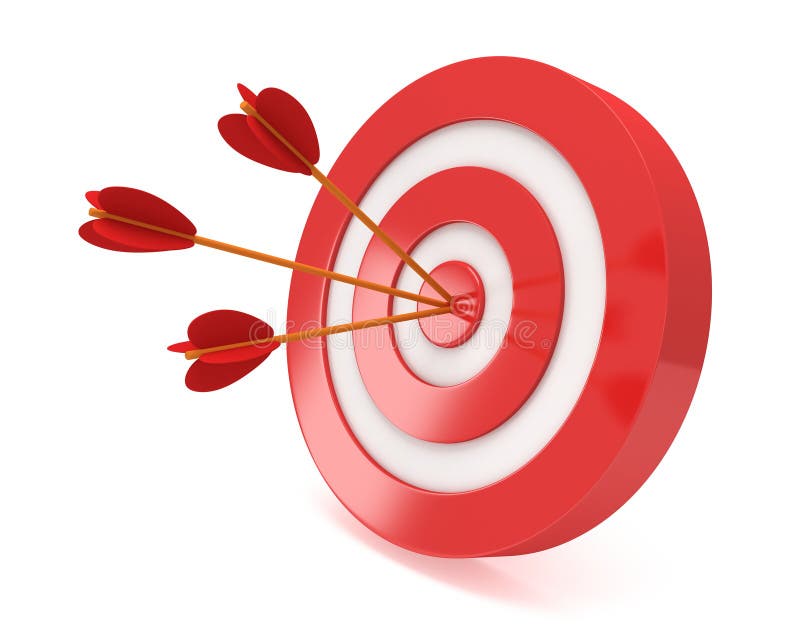 Three arrows in target stock illustration. Illustration of projectile ...