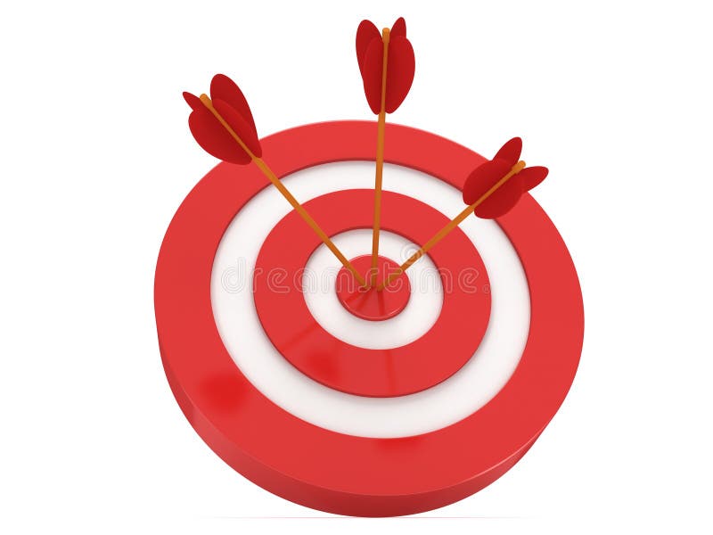 Three arrows in target stock illustration. Illustration of game - 42683357