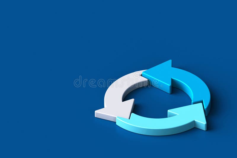 Three Arrows Update Symbol, 3d Rotate Circle Symbol, 3d Refresh Icon on ...