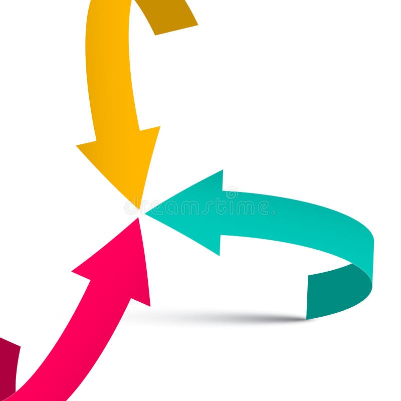 Three Arrows on White Background. Stock Vector - Illustration of blue ...