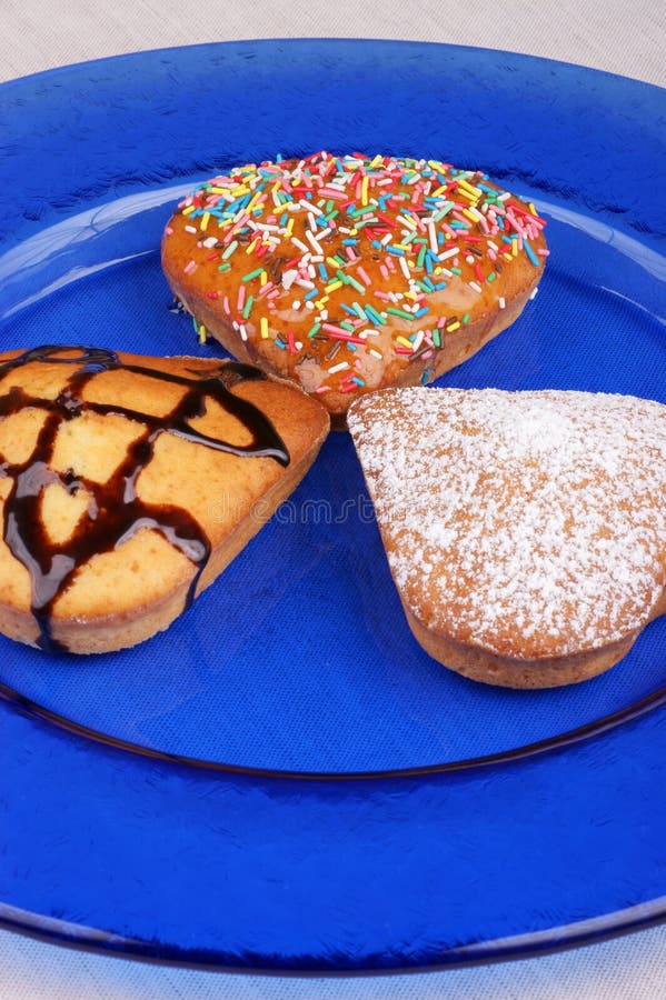Three Assorted Heart-shaped Cakes Stock Image - Image of sugar, topping ...