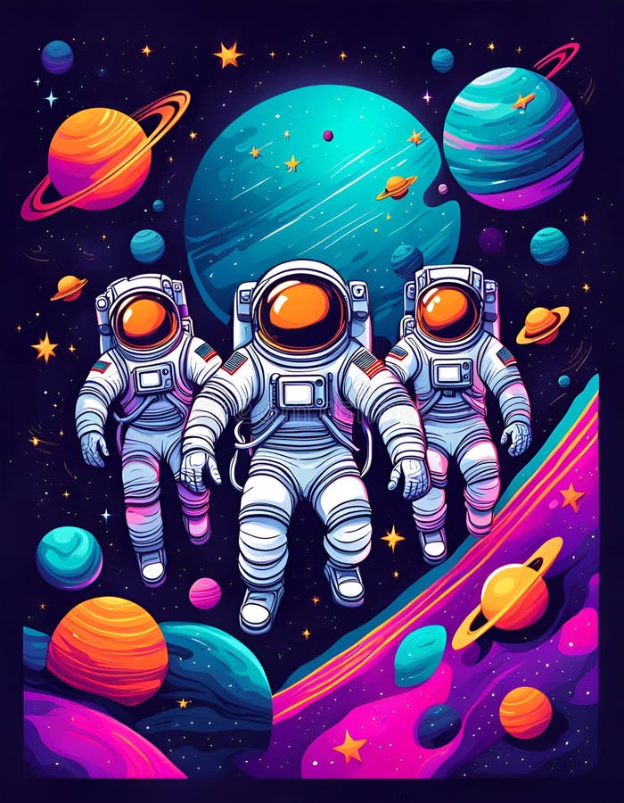 Astronauts Floating Space Stock Illustrations – 915 Astronauts Floating ...