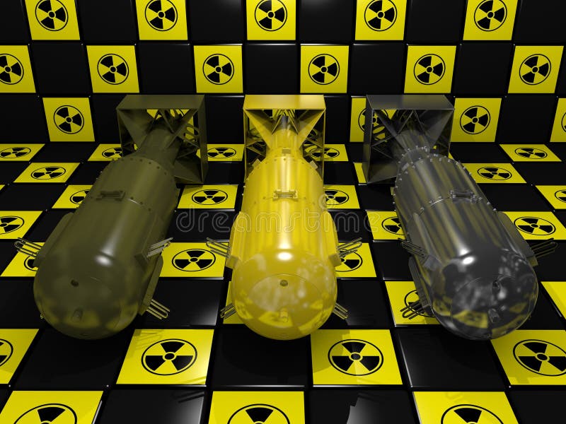 Three Atomic bombs stock illustration. Illustration of atomic - 143914894