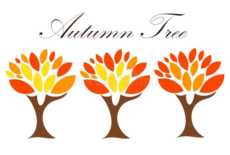 Three autumn trees stock vector. Illustration of autumn - 16231813