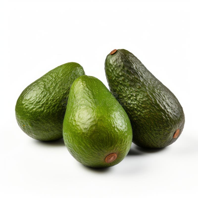 Stunning Uhd Image of 3 Avocados on White Background Stock Illustration ...