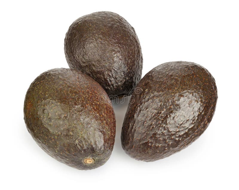 Three Avocados on White Background Stock Image - Image of healthy ...