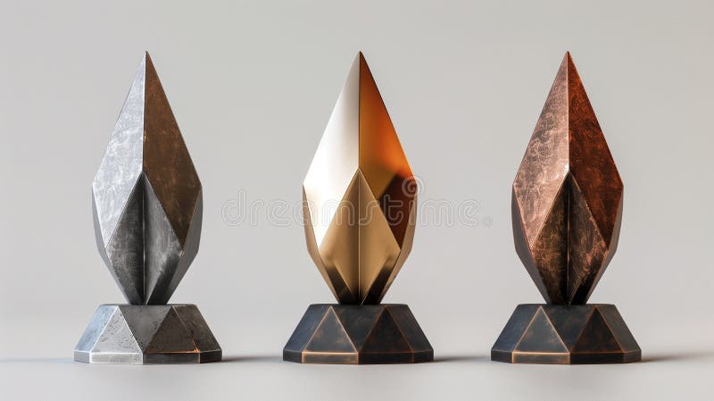 Three Award Design, First Gold, Second Silver, and Third Dark Bronze ...