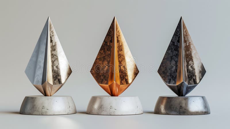 Three Award Design, First Gold, Second Silver, and Third Dark Bronze ...