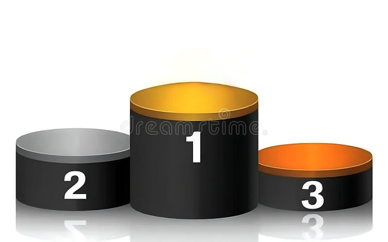 Three Award-Winning Podiums for Recognition Stock Illustration ...