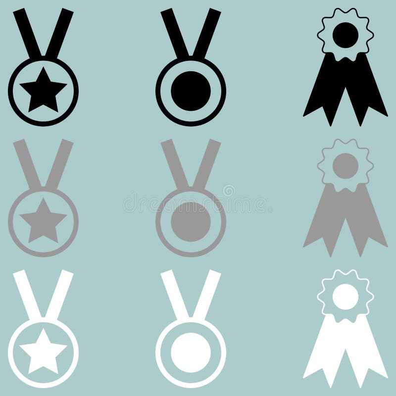 Three Awards White Grey Black Icon Stock Illustrations – 4 Three Awards ...