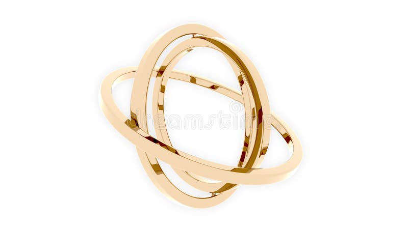 Gimbal Made of Gold. Balance or Movement Concepts. Loopable Animation ...