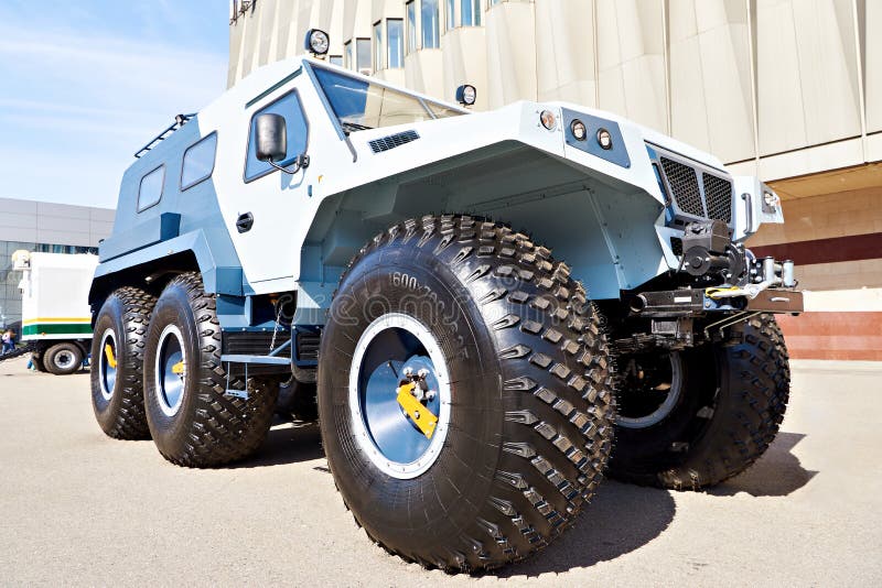 Three-axle All-terrain Snow and Swamp Vehicle Stock Image - Image of ...