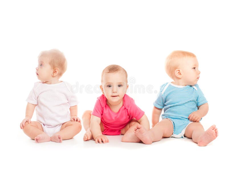 Three Babies Isolated on White Stock Image - Image of lifestyle, infant ...