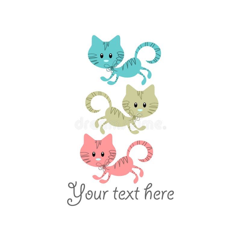 Three baby kittens stock vector. Illustration of design - 27143424