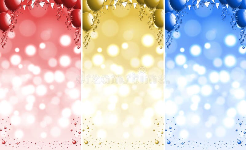 Three Background Design with Black Ink Stock Vector - Illustration of ...