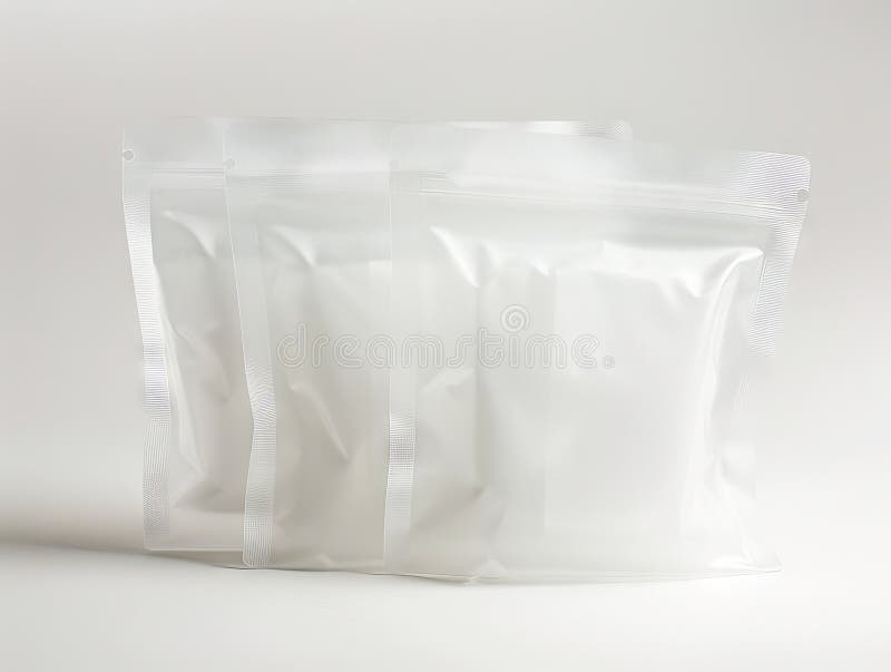 Three Bags of Powder on a White Surface Stock Image - Image of powder ...