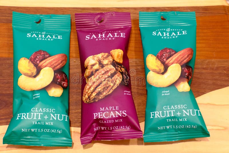 Three Bags of Sahale Nuts editorial image. Image of nutrition - 225892005