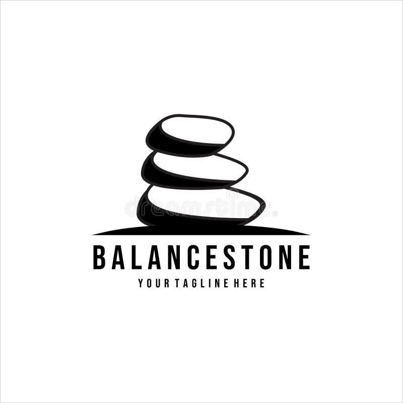 Balance Stone Minimalist Logo Line Art Vector Illustration Template ...