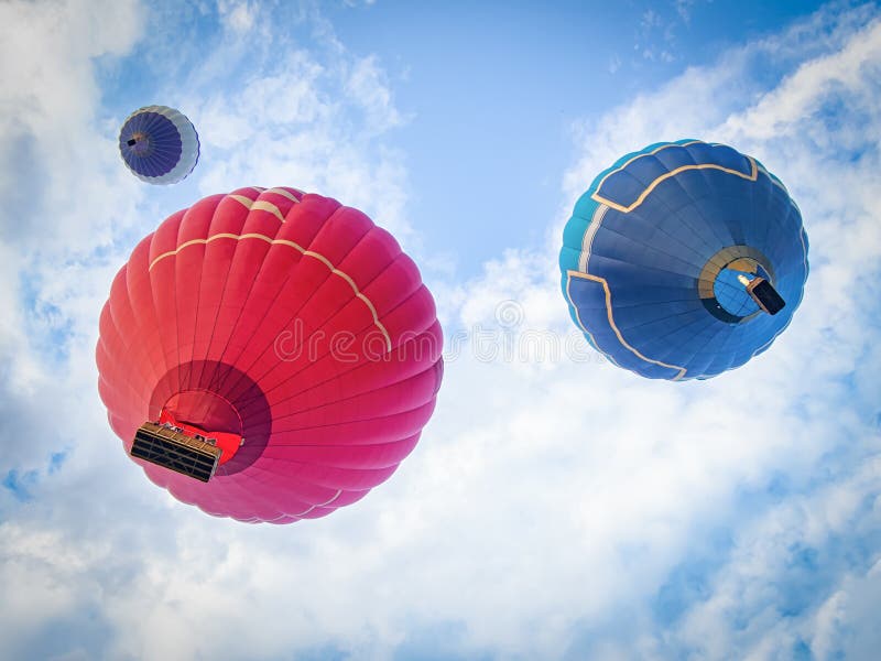 Three balloons bottom view stock photo. Image of color - 229590086