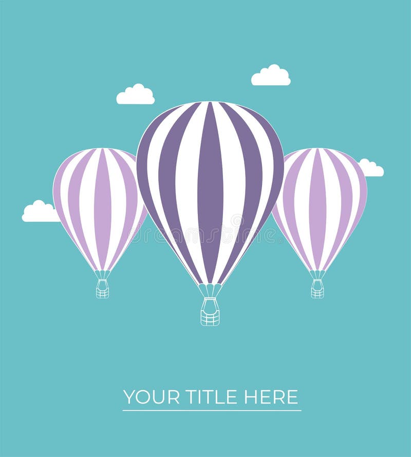 Three Balloons with Clouds and Place for Text Stock Illustration ...