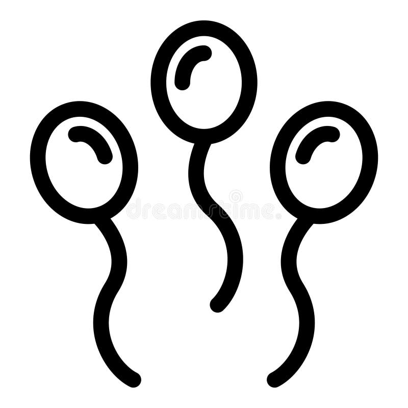 Three Balloons Floating with a Wavy String Icon Stock Vector ...