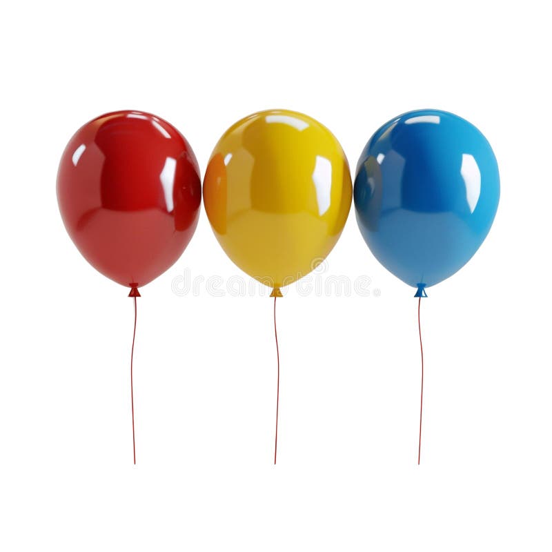 Three Balloons in a Row stock photo. Illustration of minimalism - 348119952