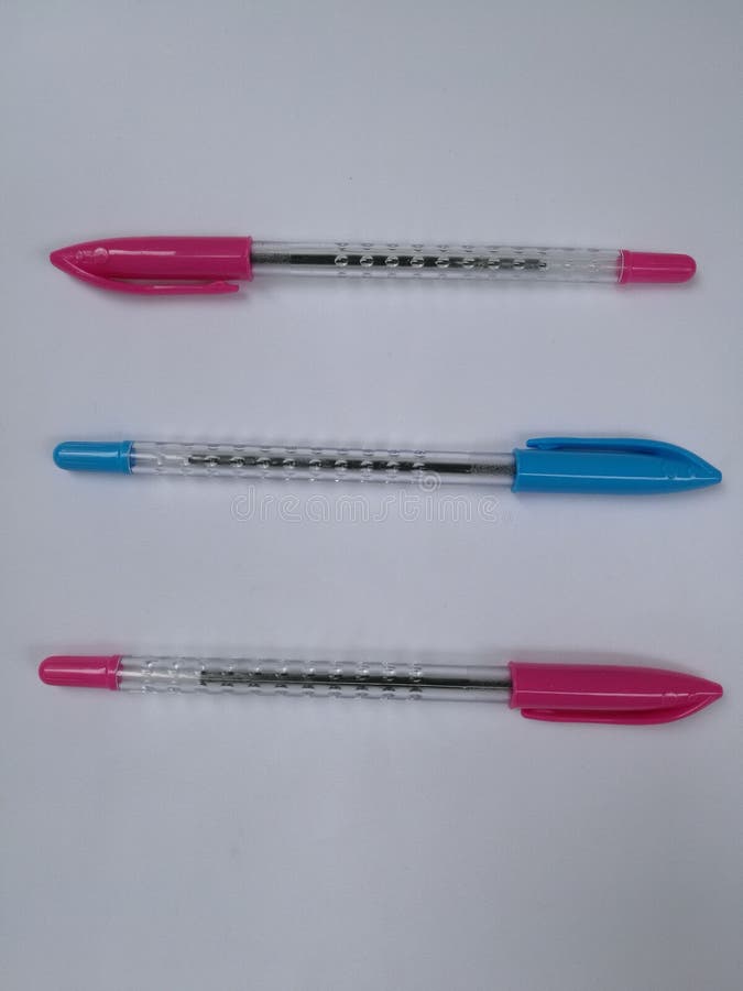 Three Ballpoint Pens Isolated Stock Image - Image of office, ballpoint ...