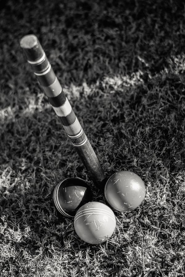 Three Balls at the Finish Pole in Croquet Stock Image - Image of color ...