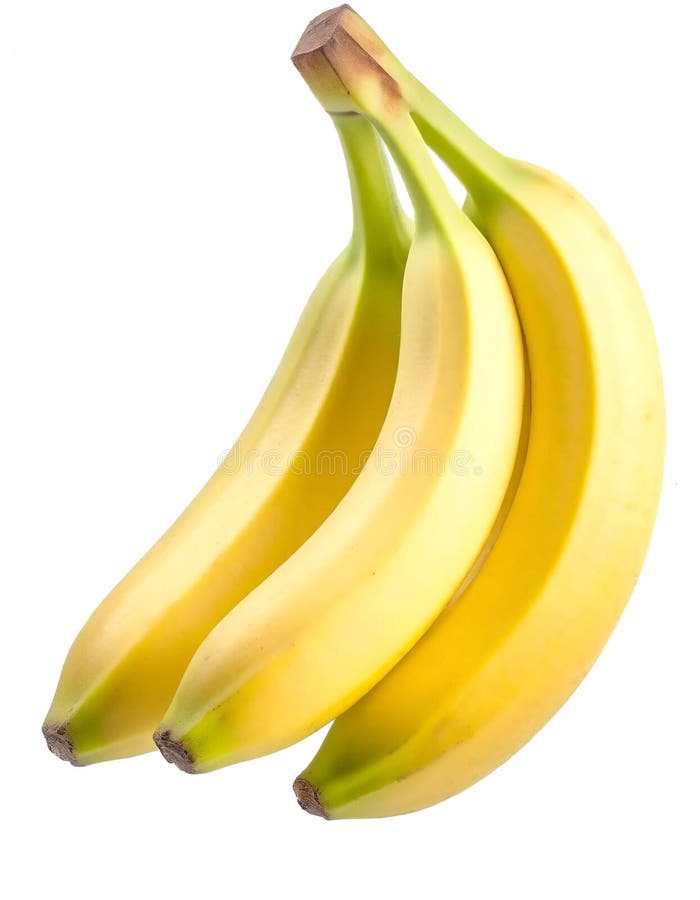 Three Bananas Isolated on a White Background. Stock Photo - Image of ...