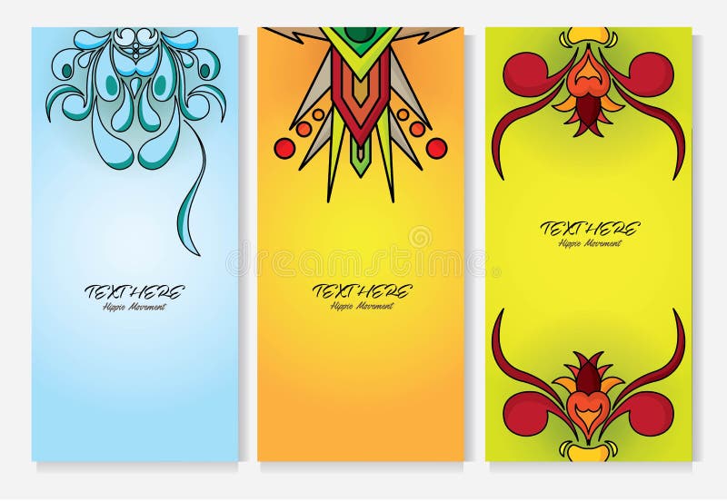 Set of Three Banner Designs with Flowers Stock Vector - Illustration of ...