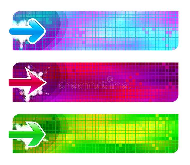 Three banners with arrows stock vector. Illustration of placard - 7706202