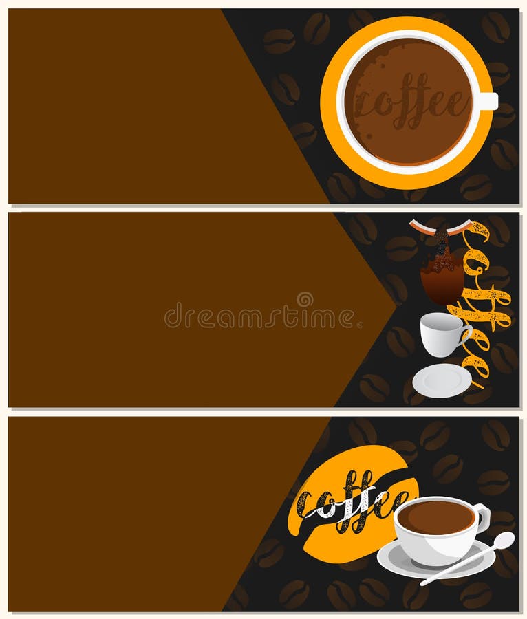 Three Banners Coffee Vector Stock Vector - Illustration of collection ...