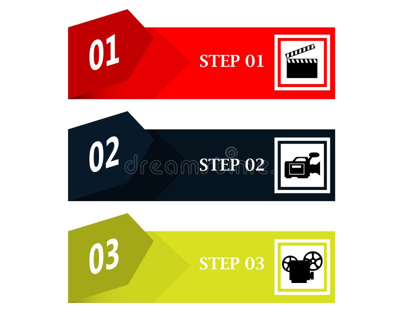 Three Banners of Different Colors with Text Stock Vector - Illustration ...