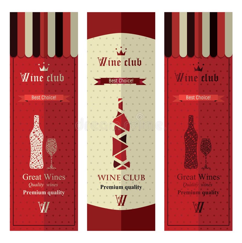 Wine banners set stock vector. Illustration of food, decorative - 40637811