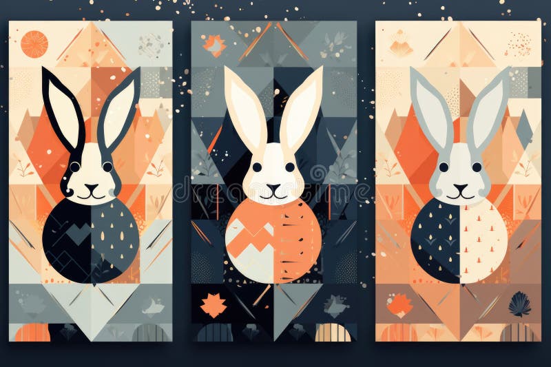 Three Banners Featuring a Cute Rabbit Wearing a Sweater. Great for ...