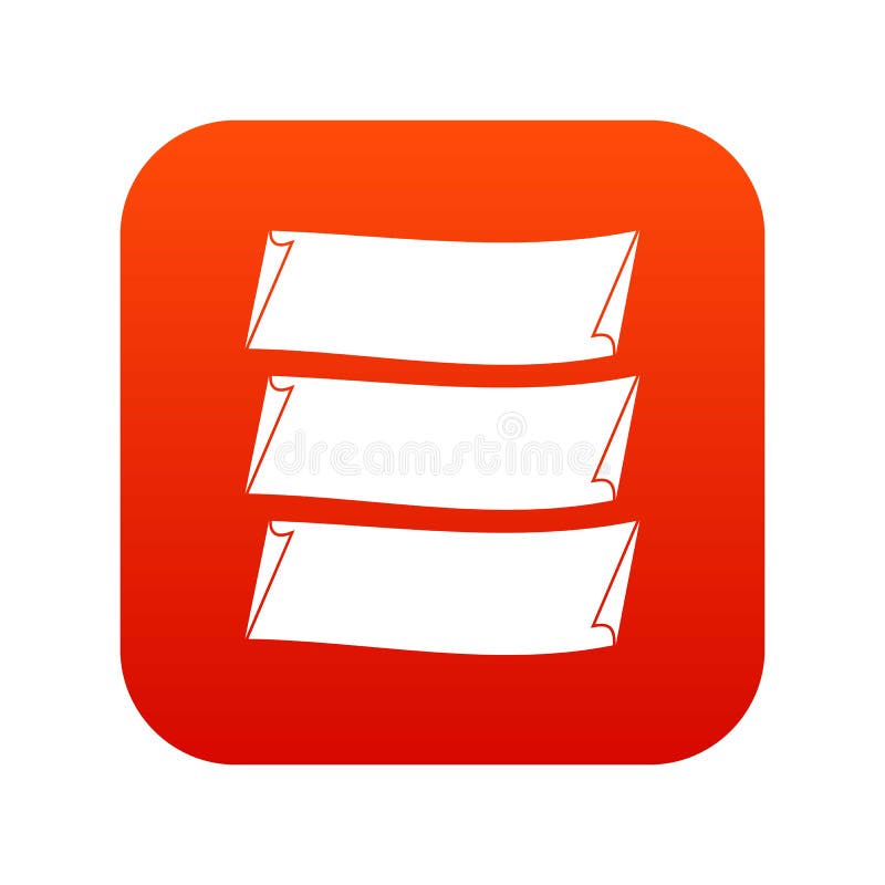 Three Banners Icon Digital Red Stock Vector - Illustration of origami ...