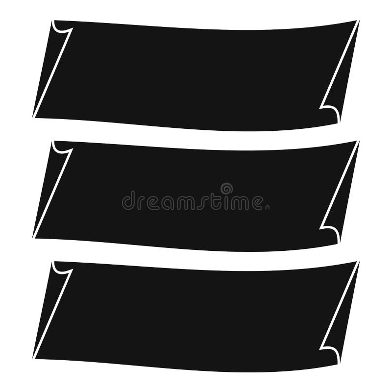 Three Banners Icon, Simple Style Stock Vector - Illustration of ribbon ...