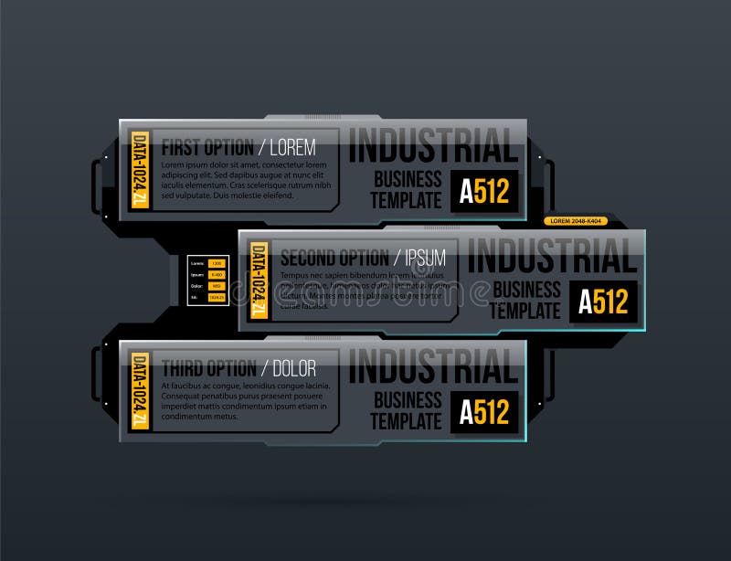 Three Banners/options Template in Industrial Style Stock Vector ...