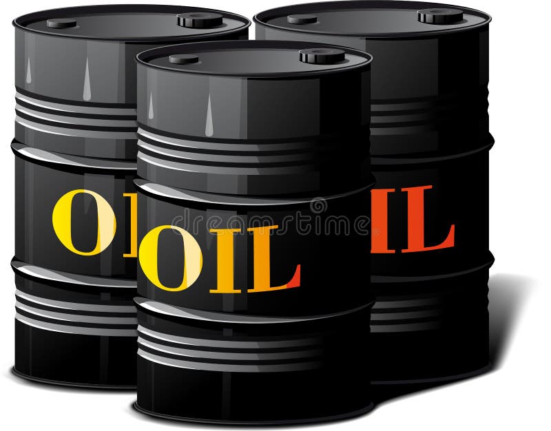 Three barrels of oil stock vector. Illustration of metal - 65601008