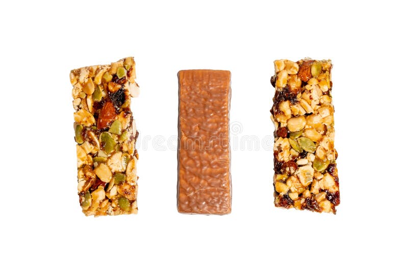 Three Bars with Food are Shown on a White Background. Bars are ...