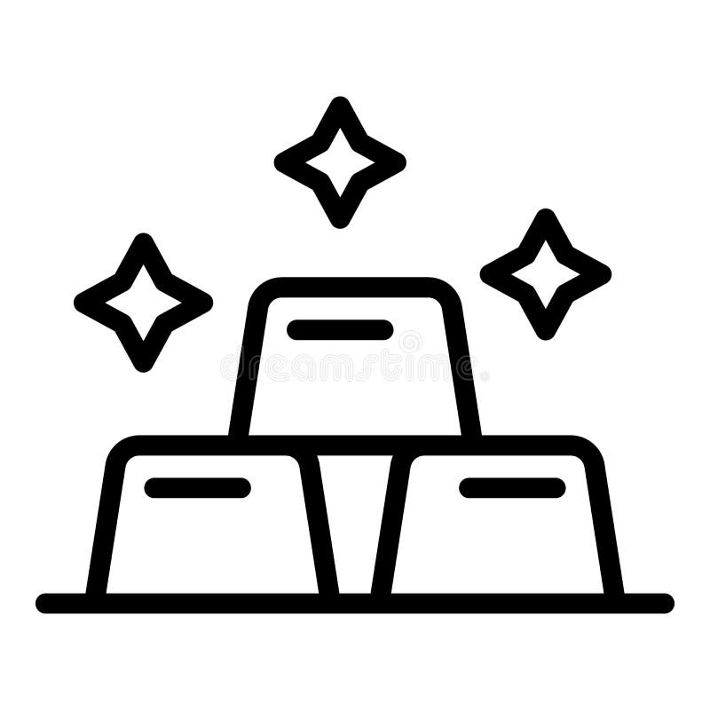 Three Bars of Gold Icon, Outline Style Stock Vector - Illustration of ...