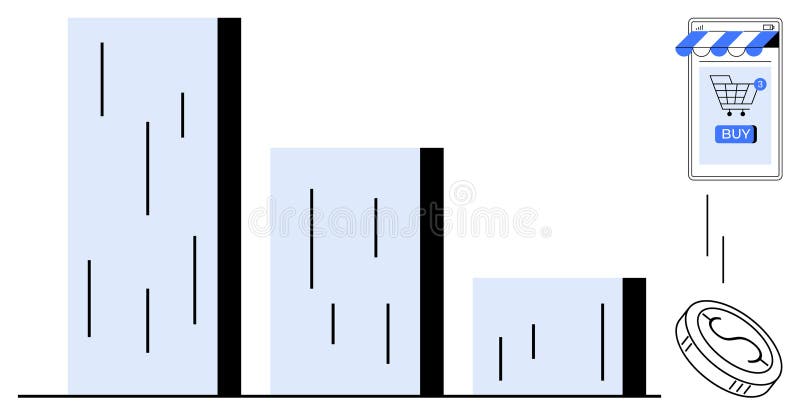 Online Shopping Growth and Sales Trends Indicated by Bar Graph with ...