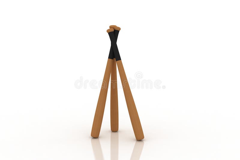 Three baseball bats stock illustration. Illustration of major - 3250708