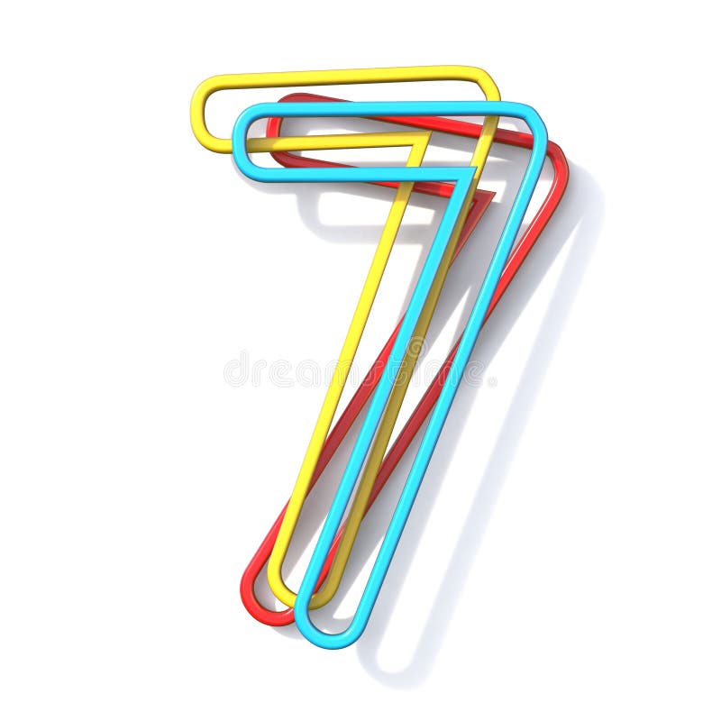Three Basic Color Wire Font Number 7 SEVEN 3D Stock Illustration ...