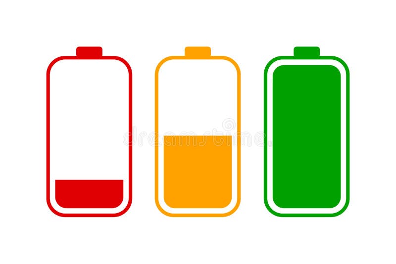 Set of Battery Charge Level Indicator in Percent - Vector Stock Vector ...