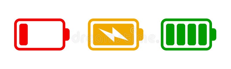 Set of Battery Charge Level Indicator in Percent - Vector Stock Vector ...