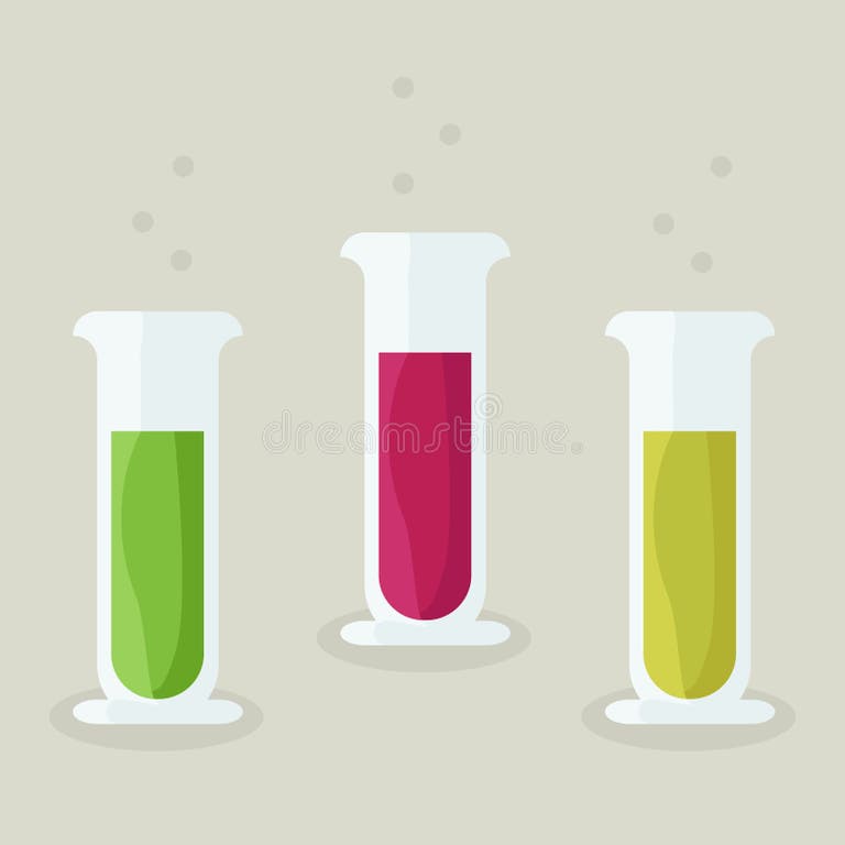 Three beakers illustration stock vector. Illustration of vector - 105244461