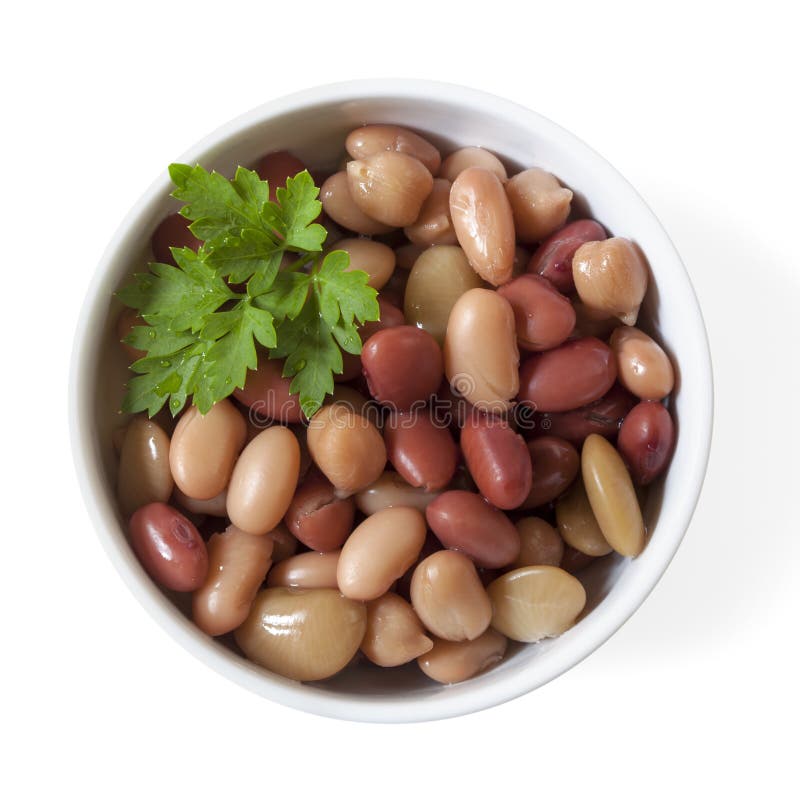 Three Bean Mix in Bowl Isolated Stock Photo - Image of food, cannelli ...