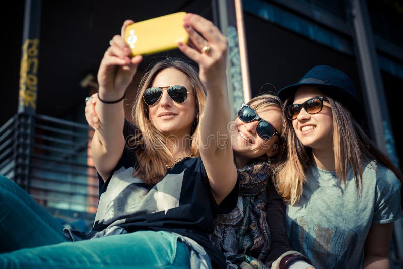 Three Beautiful Friends Authentic Dancing Stock Image - Image of people ...